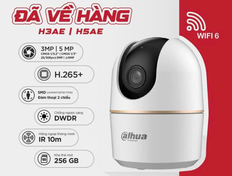 Camera DAHUA trong nhà Hero A1 DH-H3AE 3MP / DH-H5AE 5MP đàm thoại 2 ...