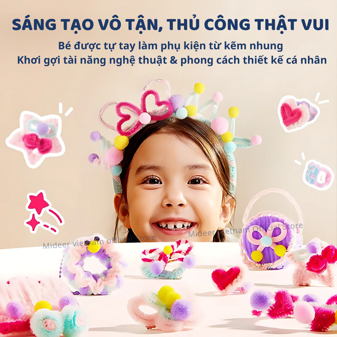 Kẽm nhung làm hoa, kẹp tóc handmade Mideer Chenille Stem Craft Collection | Shopee Việt Nam