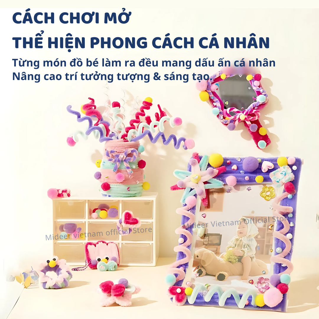 Kẽm nhung làm hoa, kẹp tóc handmade Mideer Chenille Stem Craft Collection | Shopee Việt Nam