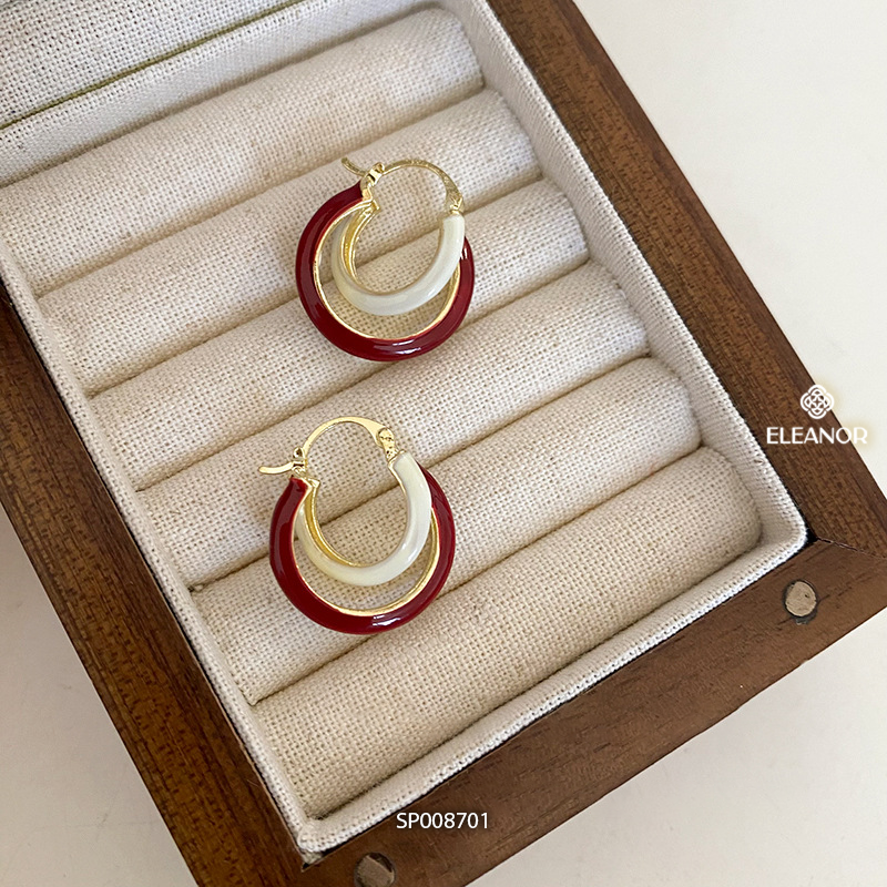 Bông tai nữ chuôi bạc 925 Eleanor Accessories dáng tròn phụ kiện trang ...
