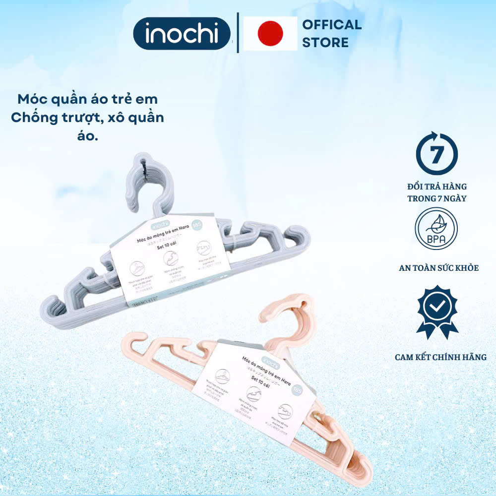 Set 10 Móc áo trẻ em Inochi (MA185) Giữ quần áo, đồ dùng luôn phẳng ...
