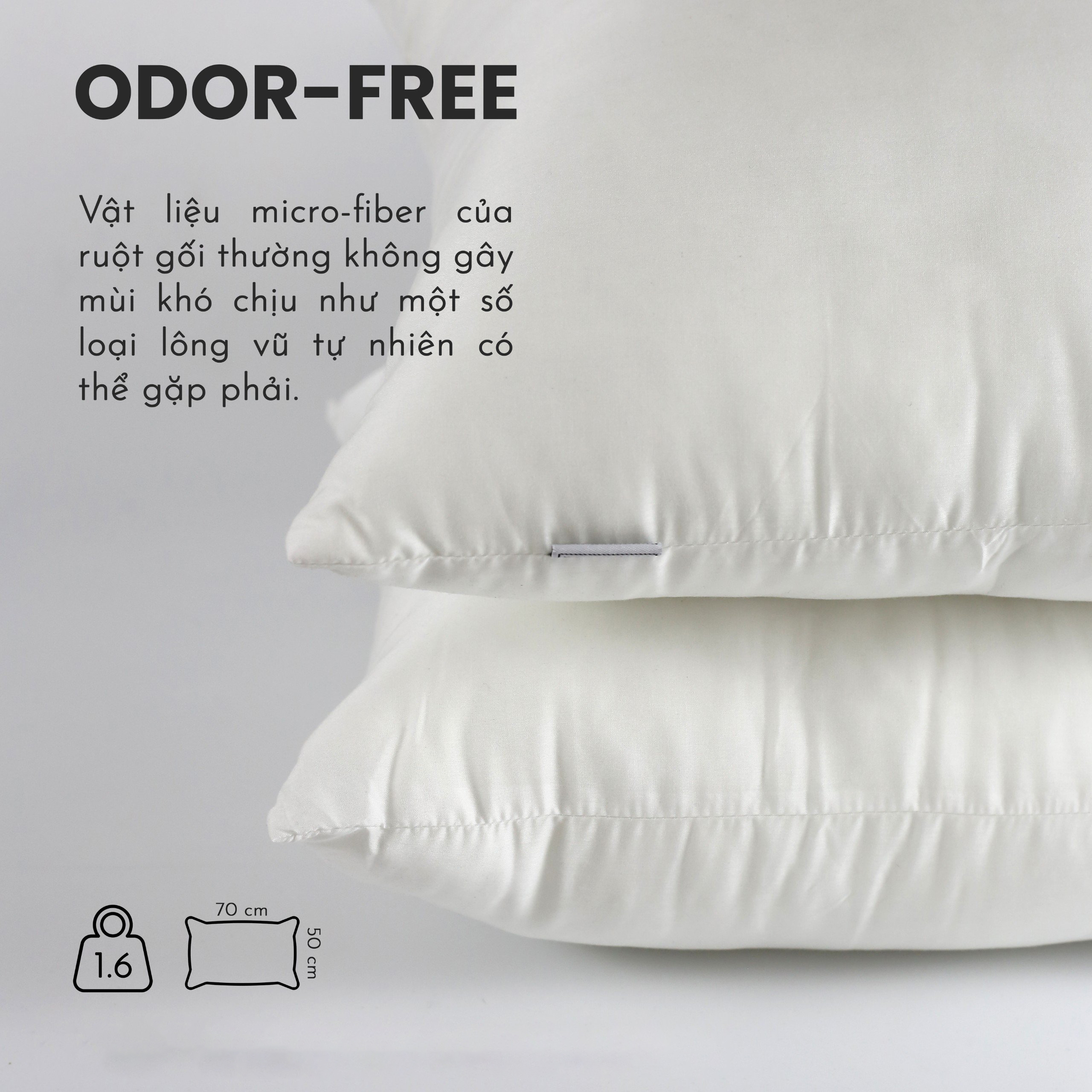 Ruột gối lông vũ nhân tạo cao cấp YOUNGRICE gối nằm ngủ bông hơi chuẩn ...