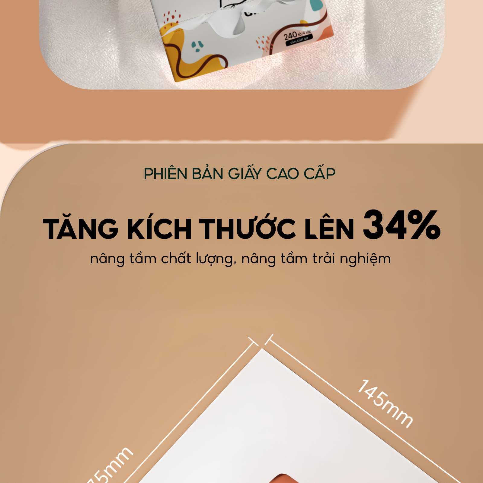 Giấy ăn rút Topgia thùng 40 gói đa sắc cao cấp 240 tờ 4 lớp, dập vân 4D ...