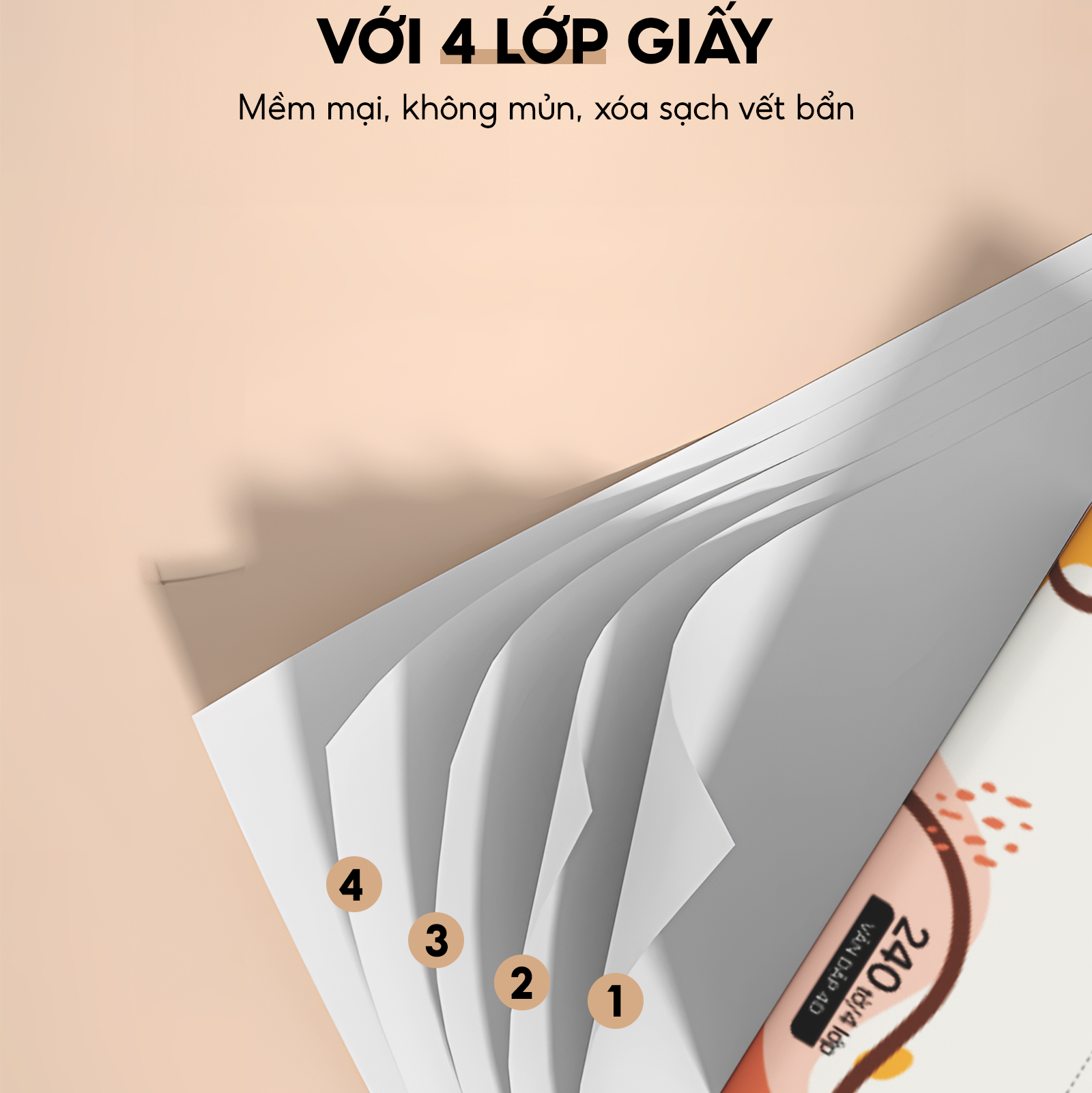 Giấy ăn rút Topgia thùng 40 gói đa sắc cao cấp 240 tờ 4 lớp, dập vân 4D ...