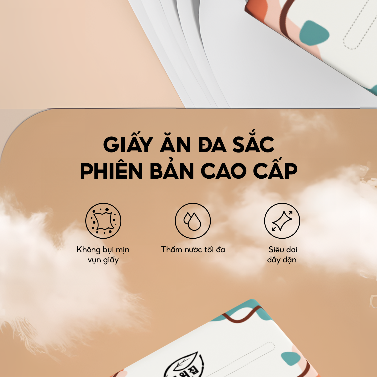 Giấy ăn rút Topgia thùng 40 gói đa sắc cao cấp 240 tờ 4 lớp, dập vân 4D ...
