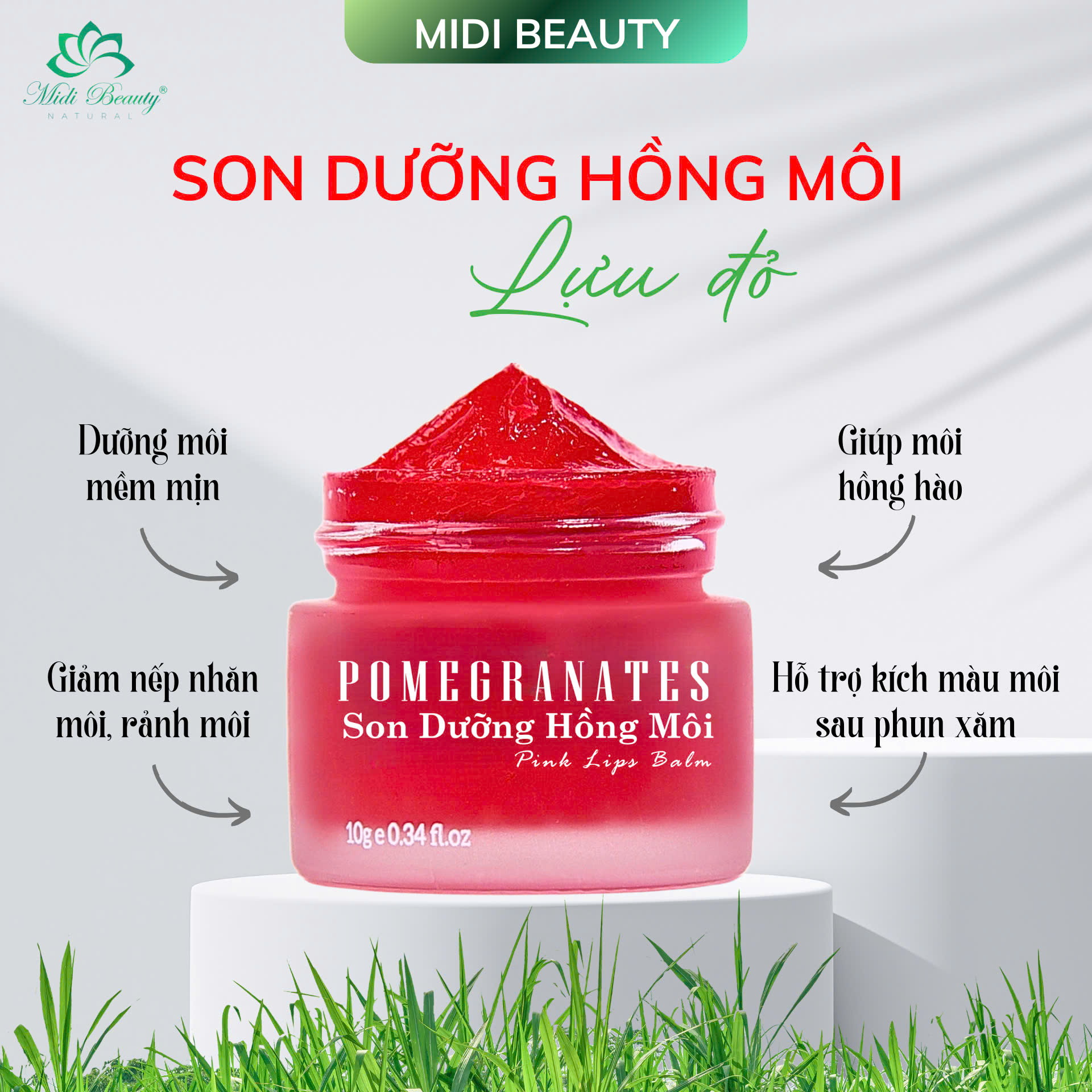 [Tặng 5 Mask Lựu Đỏ] Son Dưỡng Hồng Môi Lựu Đỏ 10gr-Pomegranates ...