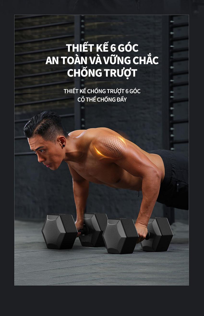 Tạ PINMU Lục Giác Tập Gym Thể Hình Tại Nhà 2kg 4kg 10kg 20kg Nhựa PVC Cao Cấp Nam Nữ Đều Dùng ...