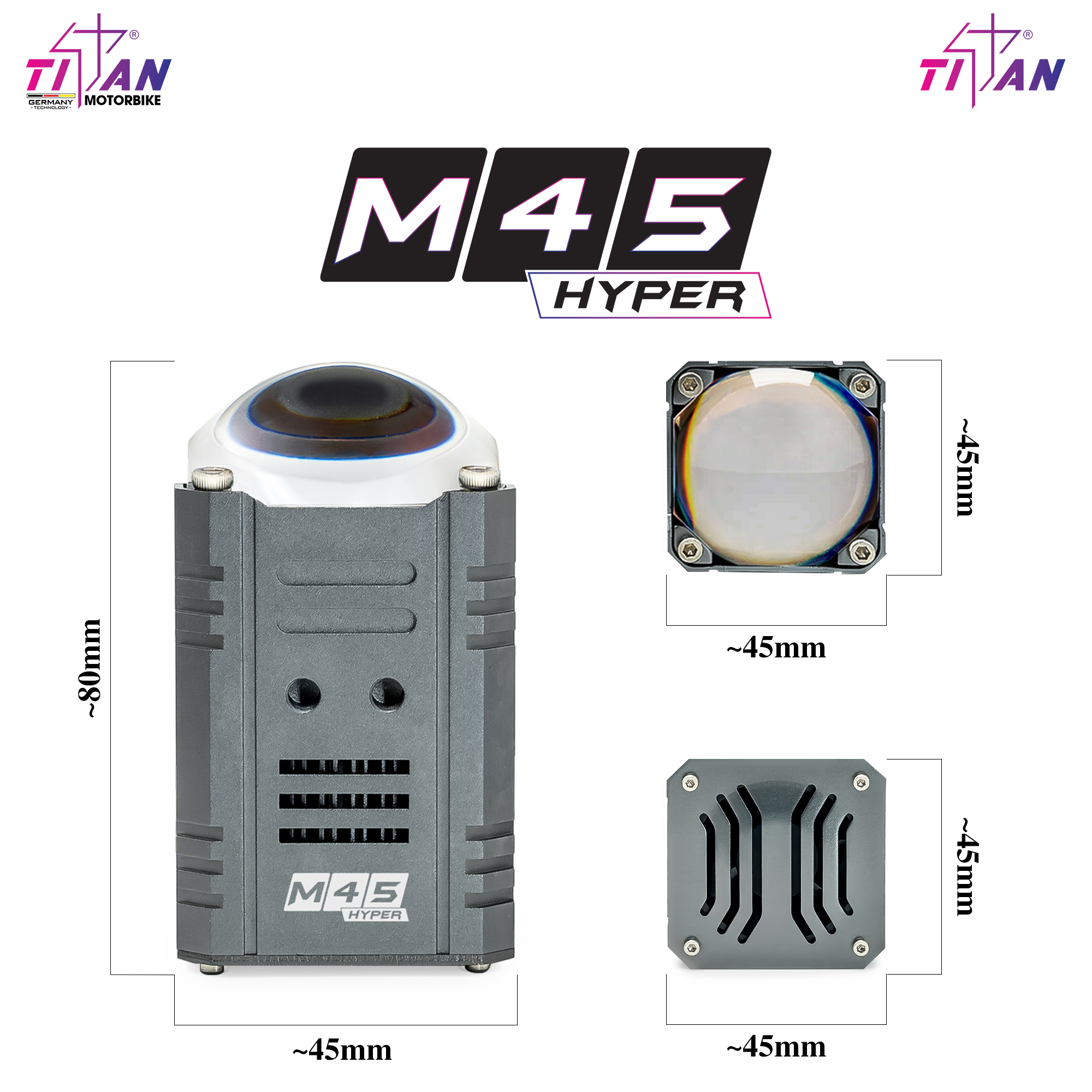 [BH 12 Tháng] TITAN M45 Hyper - Đèn Trợ Sáng M45 Công Suất 45W, Tản ...
