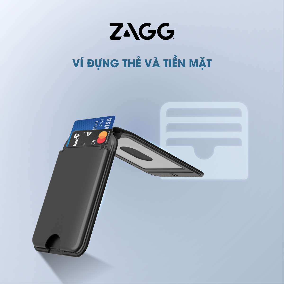 Ví ZAGG Premium - Essentials hít từ tính vào điện thoại Wallet có chân ...