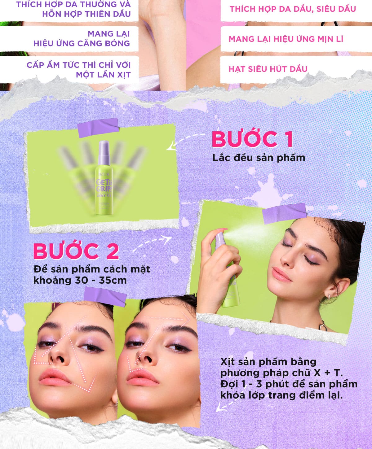 Xịt Khóa Make up Nền DAZZLE ME Setting Spray Matte Fix trang điểm kiểm ...