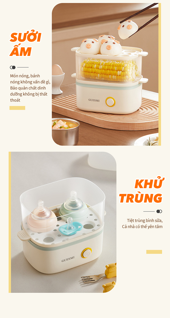 ONR, Nồi Hấp Điện, Hai Tầng Tự Động Đa Năng Tiện Dụng Mini, BH 12 tháng ...