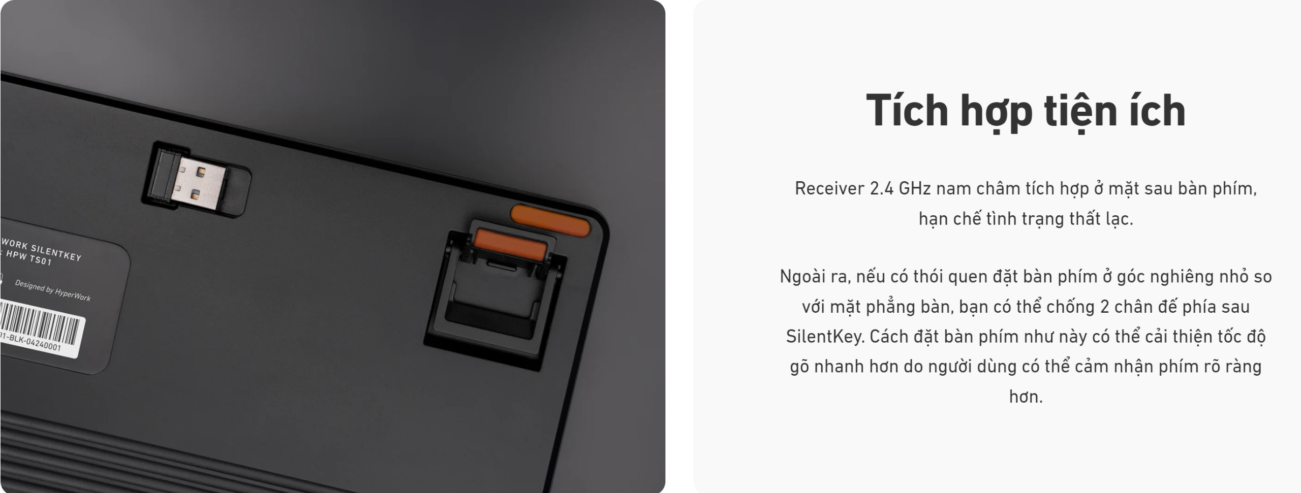 Bàn phím không dây HyperWork SilentKey TS01 (Đa kết nối Bluetooth 5.1 ...