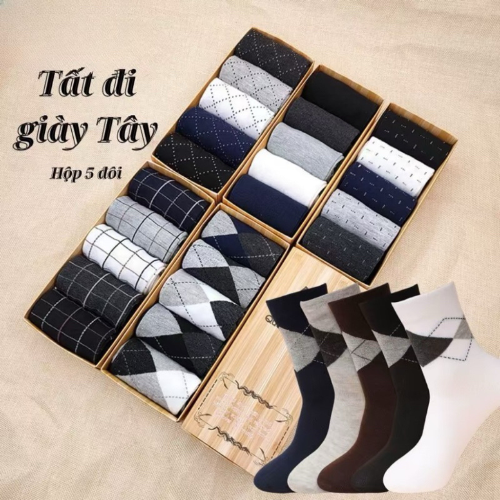 Tất Cao Cổ Nam Đi Giày Tây, Tất Vớ Nam Công Sở Hoạ Tiết Vintage Lịch ...