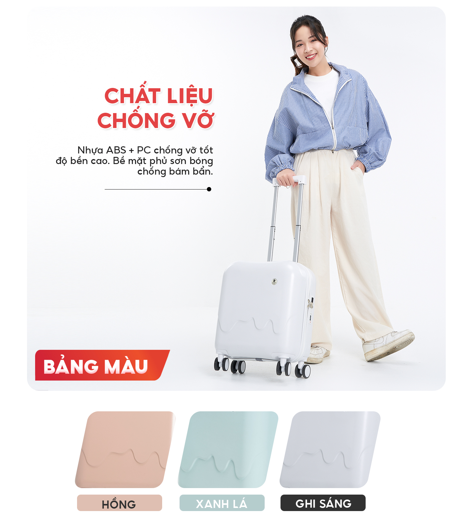 Vali size 18 inch Sunny - SB01 CAMI ( 3 màu - 1 size) | Shopee Việt Nam