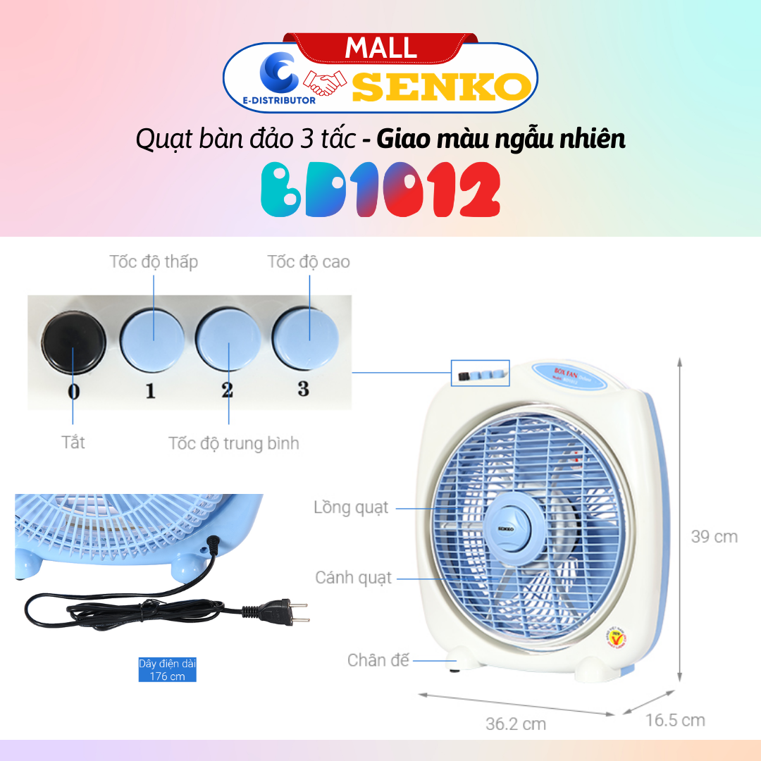 Quạt bàn đảo Senko 2 tấc BD230 - 3 tấc BD1012/BD1010 - 4 tấc BD1410 ...