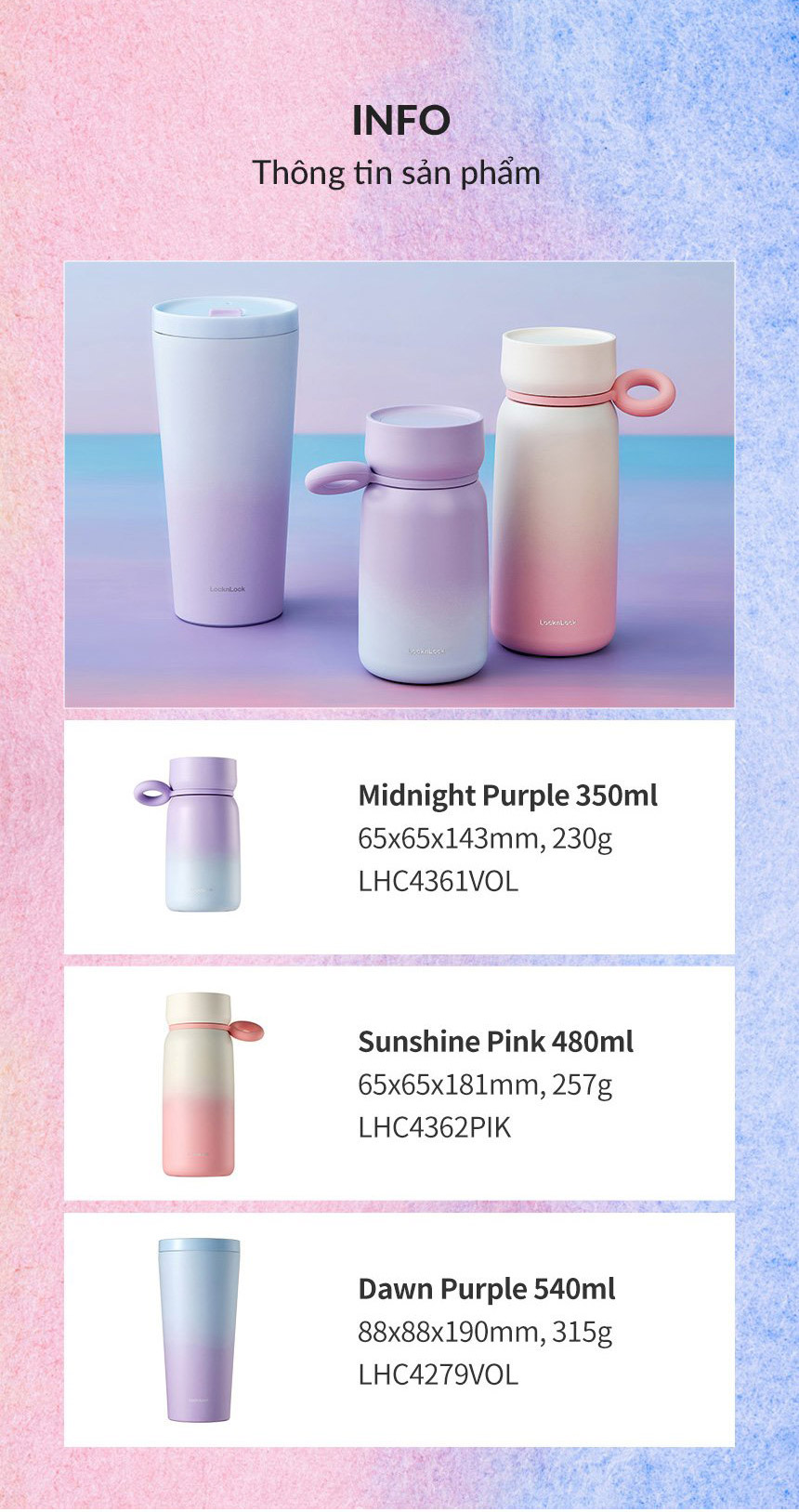 Ly Giữ Nhiệt LocknLock 540ml LHC4279, LHC4362, LHC4361, Hàng Chính Hãng, Thép Không Gỉ - JoyMall ...