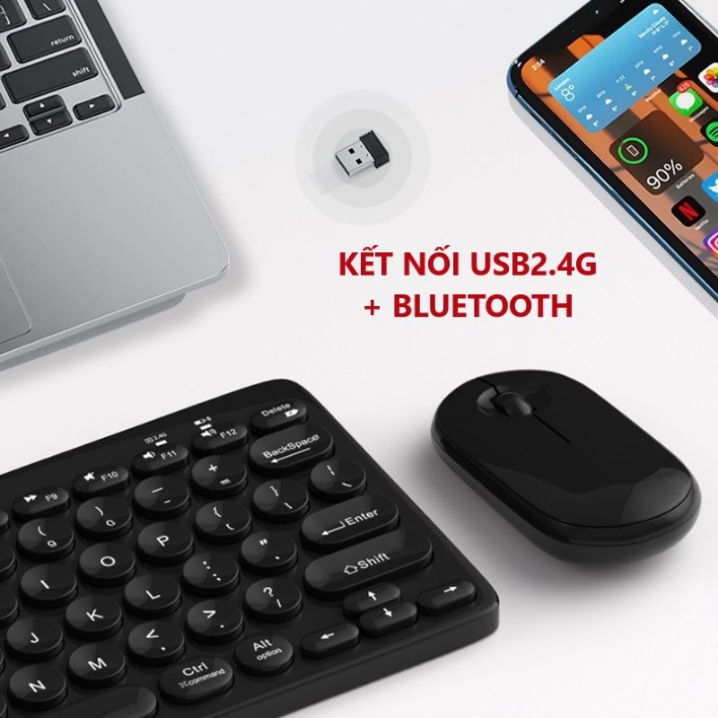 Bộ Bàn Phím Chuột không dây Bluetooth 5.0 USB2.4g K902 cho máy tính , Laptop , điện thoại ...