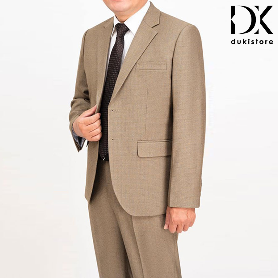 Bộ vest nam trung niên màu vàng cát cực sang DKG0017 - DUKI STORE ...