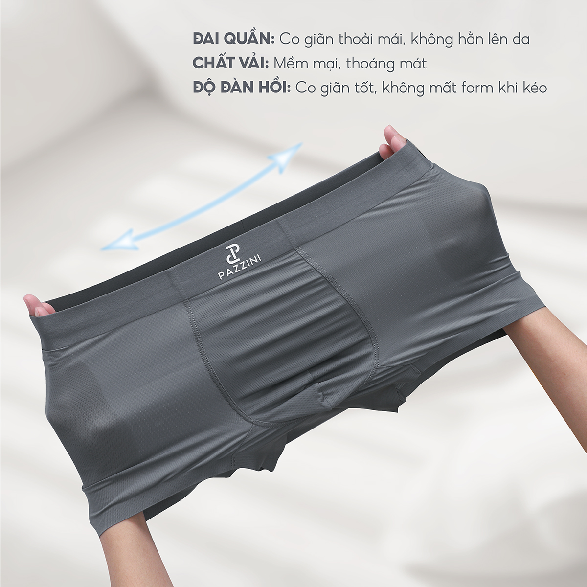 Combo 3 quần lót nam boxer PAZZINI kháng khuẩn, thông hơi, chất thun ...