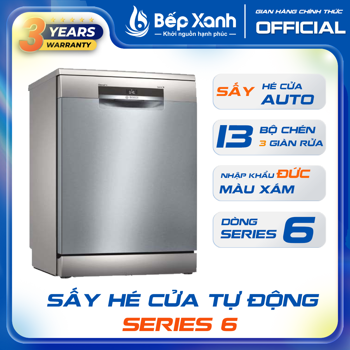 [NEW 2025] Máy rửa bát Bosch SMS6ECI11E/ SMS6ECI03E - Sấy Hé Cửa sấy khô - Series 6, BH 3 NĂM ...