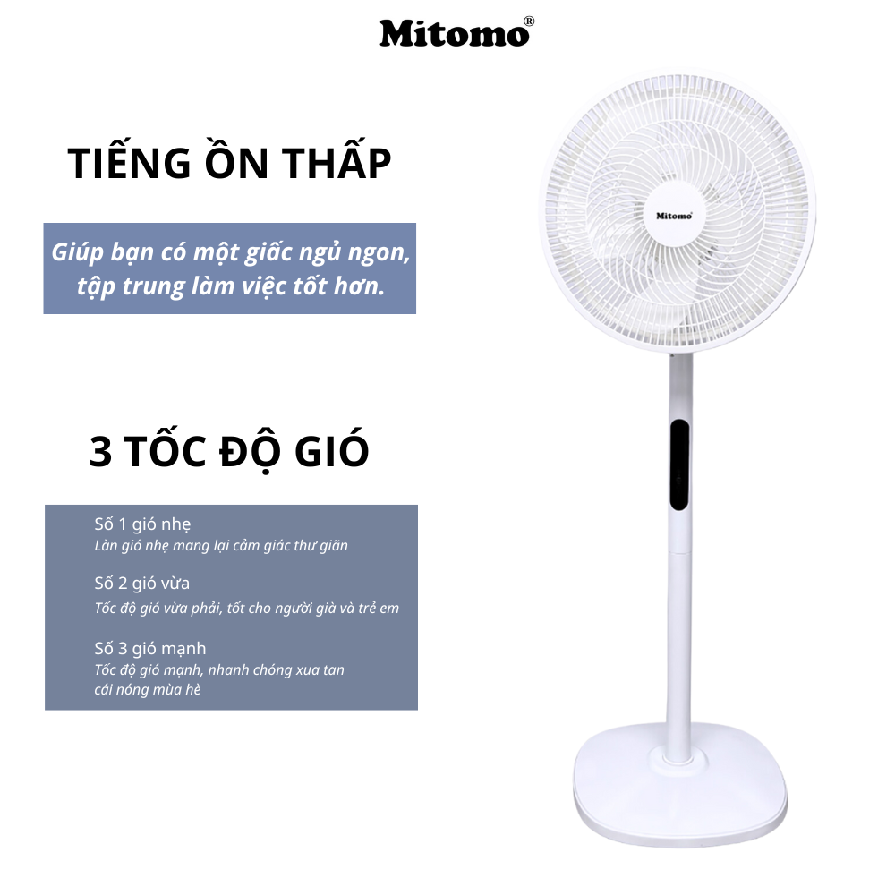 Quạt cây đứng Mitomo 60AE có điều khiển từ xa- bảo hành 2 năm | Shopee Việt Nam