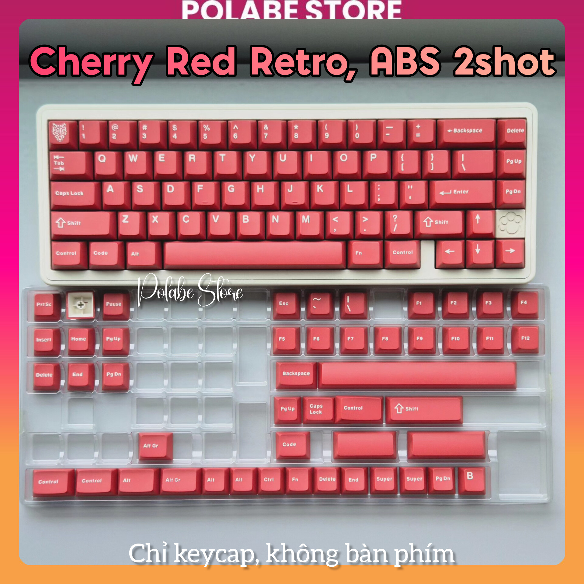 Keycap Red Retro 100 Aifei Pyga cherry profile bàn phím cơ Polabe Store ...