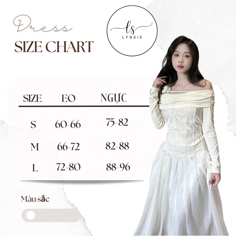 [Stella dress] Set váy dài mix áo trễ vai nhún phối ren và dây hoa tơ ...