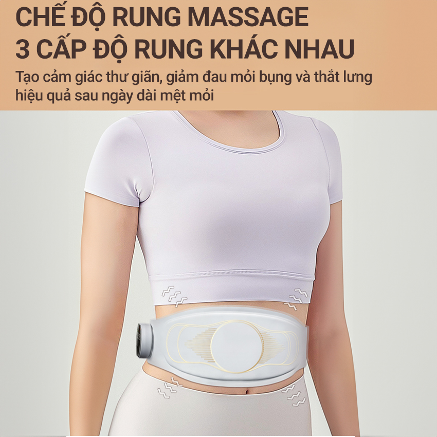 Máy Massage Giảm Mỡ Bụng Xung Điện EMS Beame BM-B48, Đai Massage Bụng Rung Nhiệt Giảm Đau Bụng ...