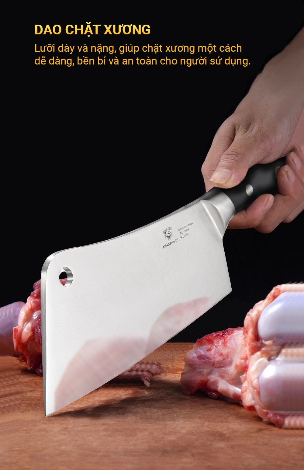 Bộ dao 3 món làm bếp cao cấp, thép không gỉ sắc bén tiện dụng- Kingshark Premium Series CB31 ...