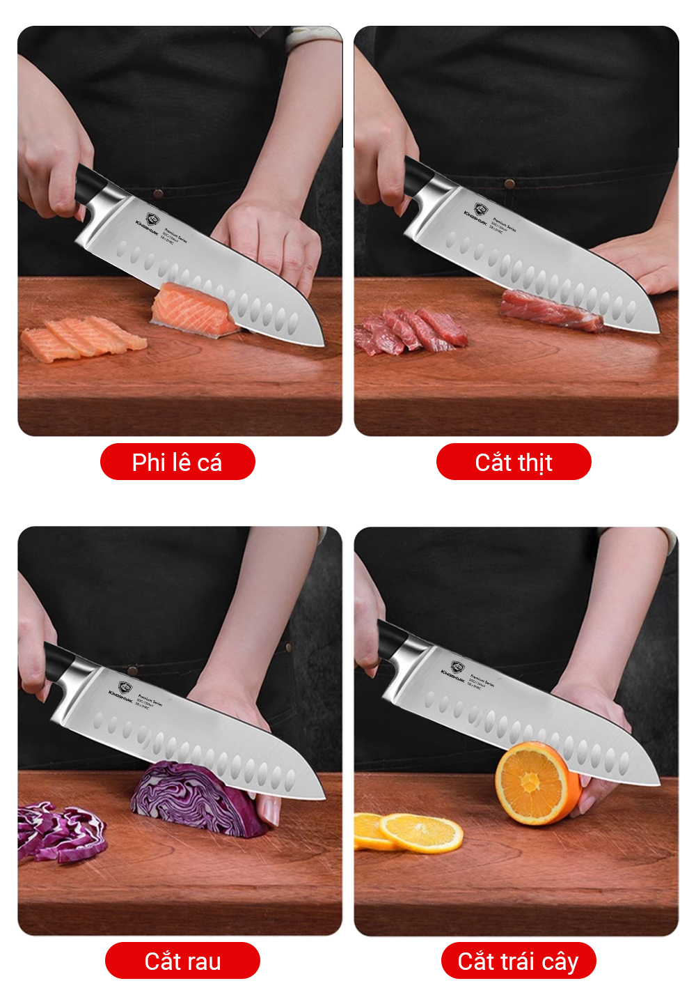 Bộ dao 3 món làm bếp cao cấp, thép không gỉ sắc bén tiện dụng- Kingshark Premium Series CB31 ...