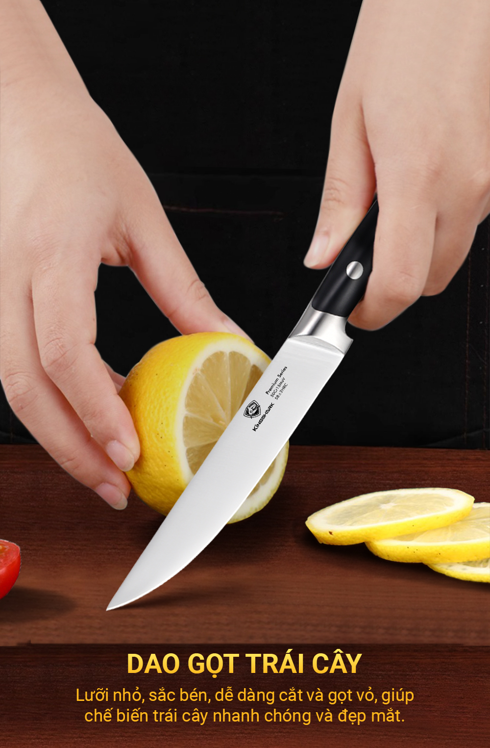 Bộ dao 3 món làm bếp cao cấp, thép không gỉ sắc bén tiện dụng- Kingshark Premium Series CB31 ...