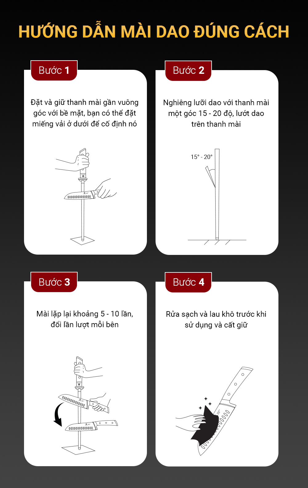 Bộ dao 3 món làm bếp cao cấp, thép không gỉ sắc bén tiện dụng- Kingshark Premium Series CB31 ...