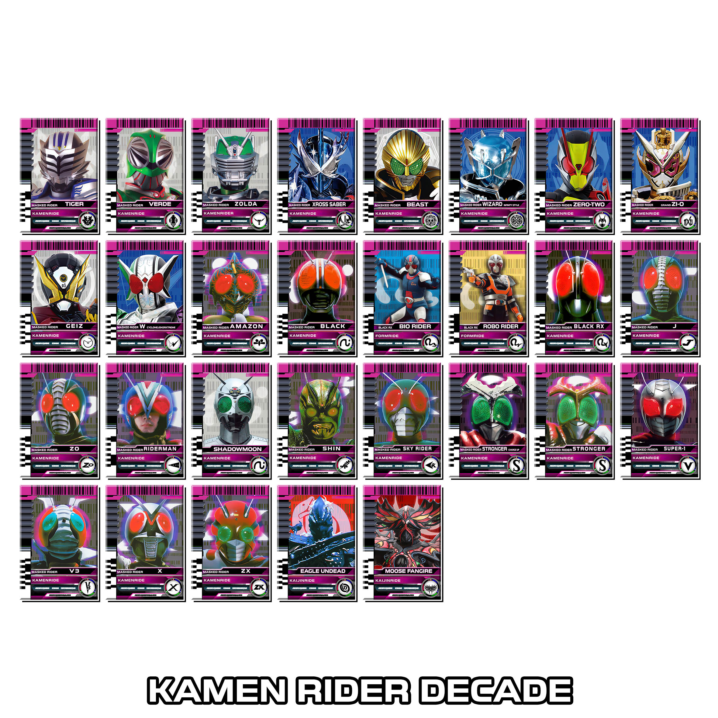 [Độc Quyền Phản Quang 7 Màu] Thẻ Bài Kamen Rider Decade | Shopee Việt Nam