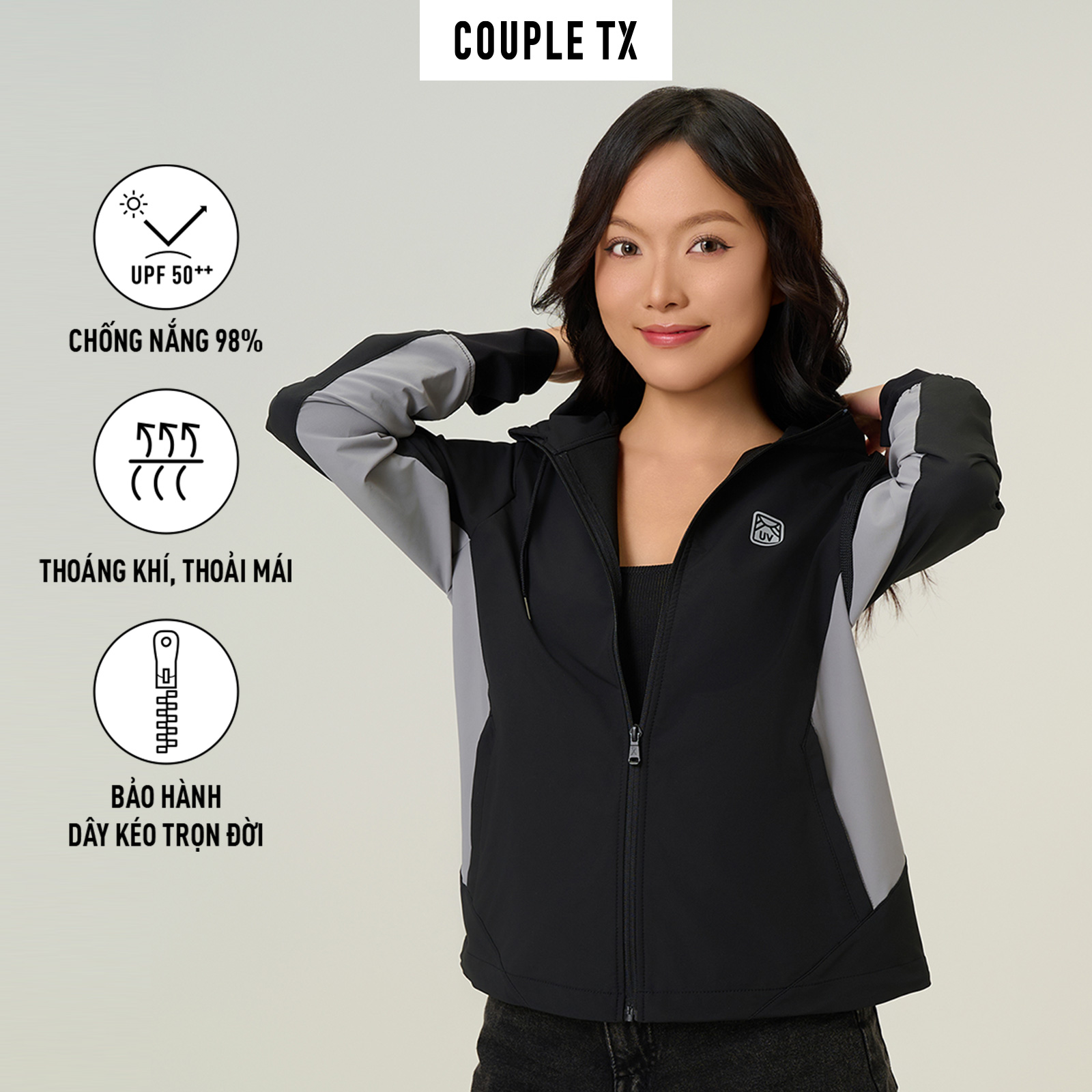 Áo Khoác Dù UV Pro Nữ Chống Nắng Couple TX Phối Màu Sun Mate WOK 2061 ...