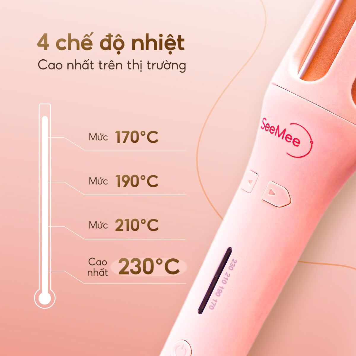 Máy uốn tóc làm xoăn tự động SeeMee lớp phủ gốm sứ bảo vệ tóc khi tạo kiểu đường kính 32mm ...