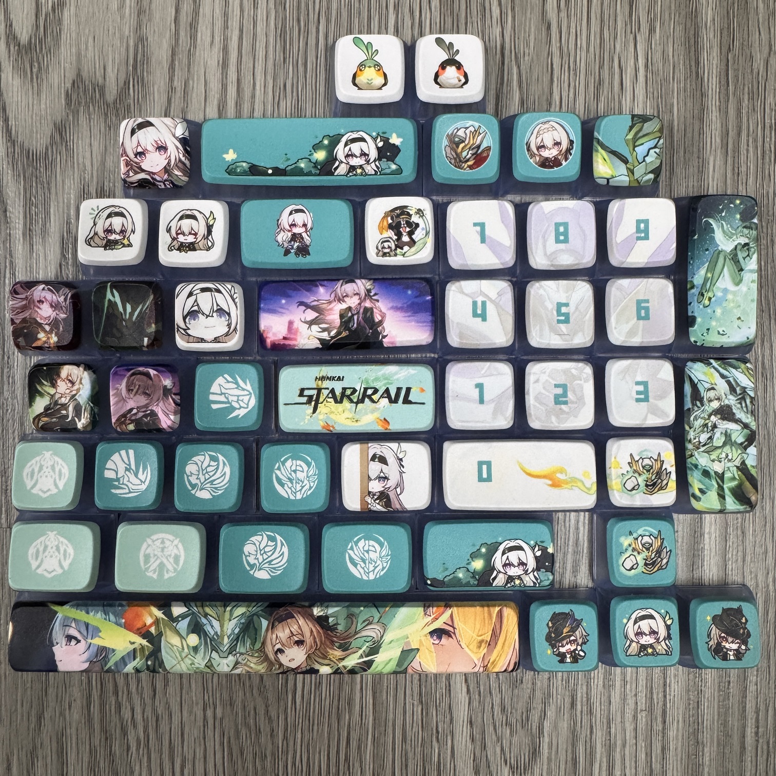 Keycap Honkai: Star Rail Firefly thick PBT xuyên led in dyesub 5 mặt ...