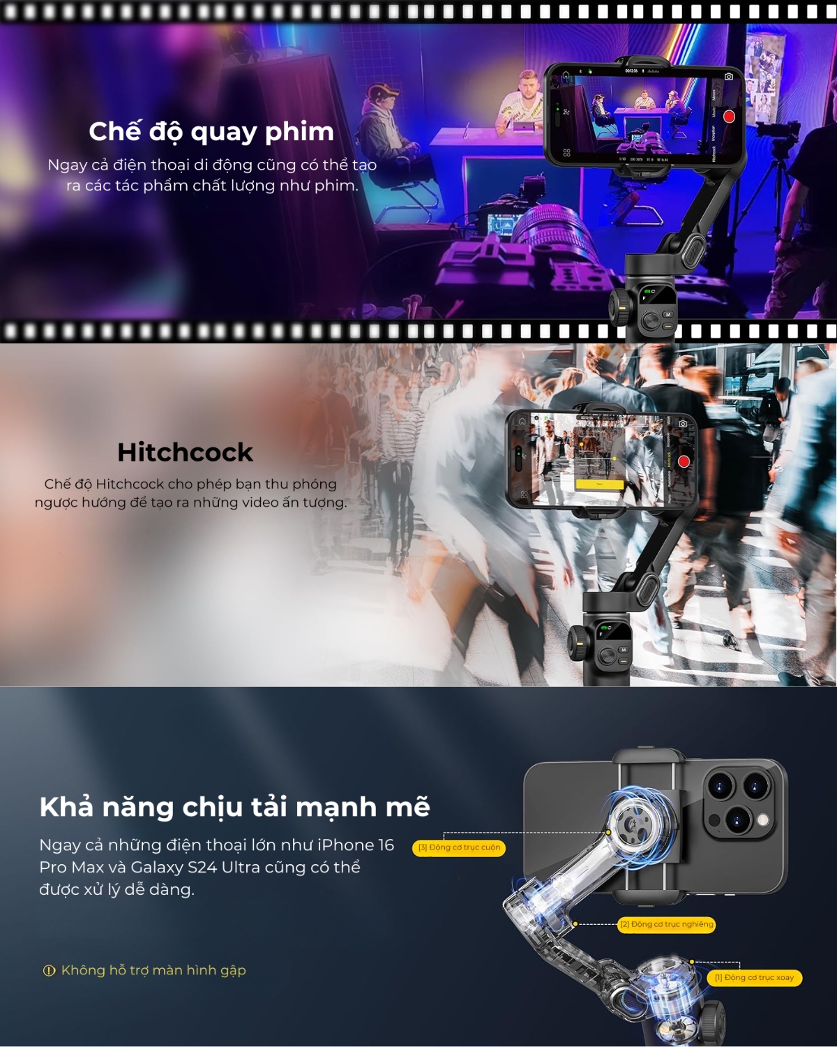 Gimbal SMART X2 PRO phiên bản 2025, Gymbal chống rung điện thoại quay phim chụp ảnh theo dõi vật ...