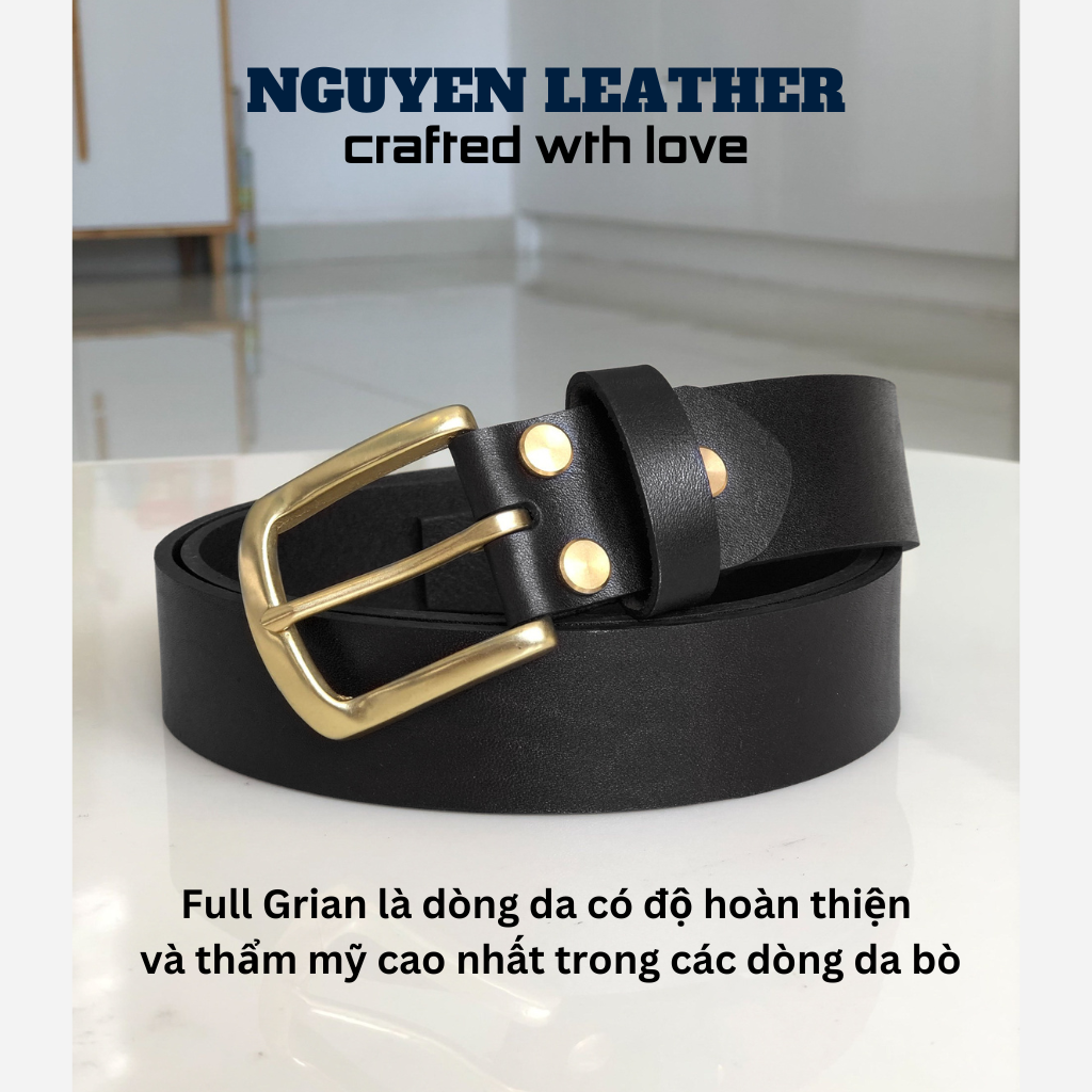 Dây da thắt lưng nam da bò nguyên miếng full grain - dây nịt nam khoá ...