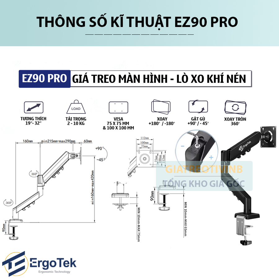 Giá treo màn hình máy đa năng NB F80 / ErgoTek EZ1 / NB H100 17 - 30 ...