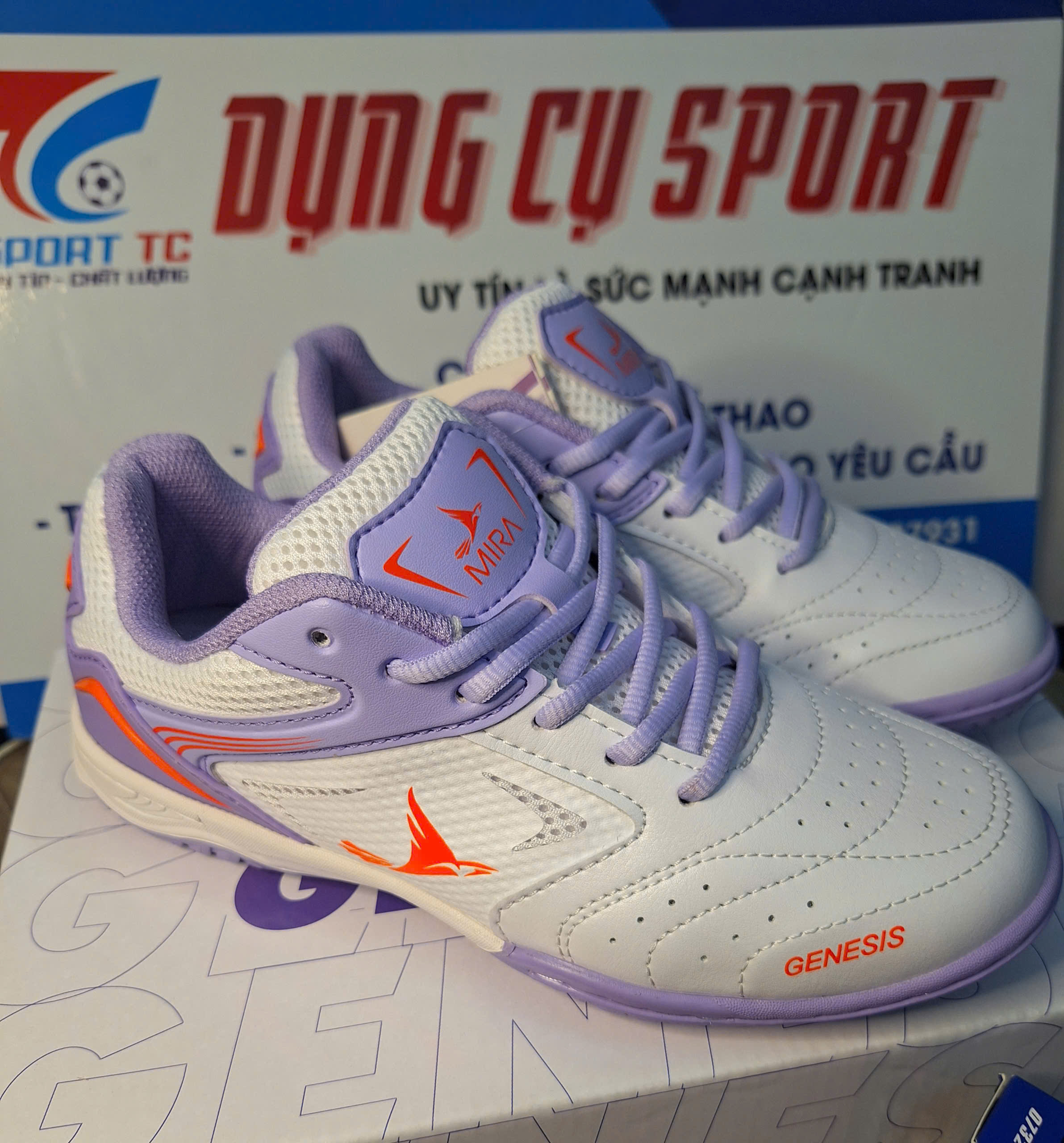 Giày cầu lông Mira GENESIS giao hỏa tốc bám sân bền đẹp tặng tất dệt ...