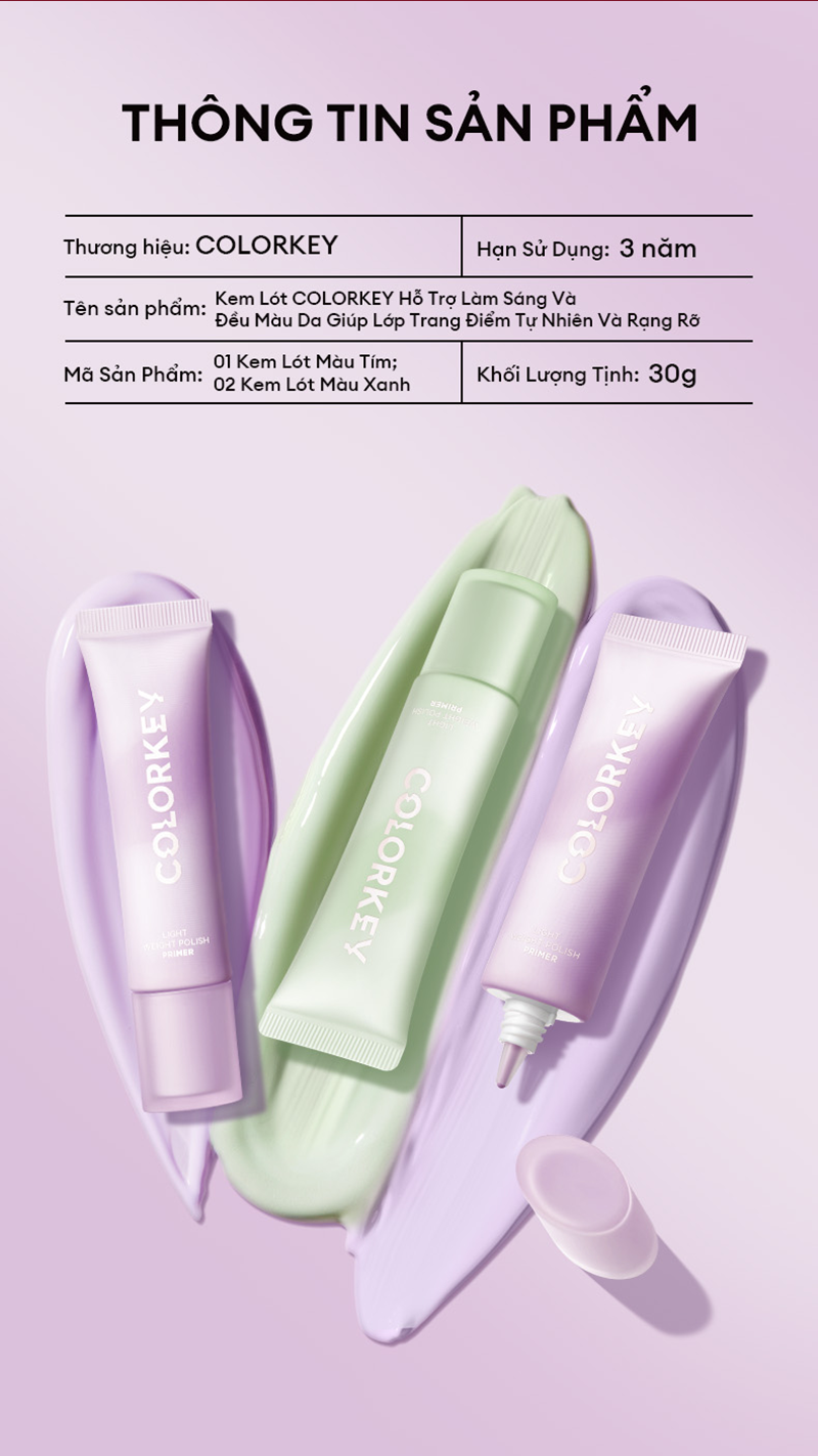 Kem Lót COLORKEY Giúp Hiệu Chỉnh Màu Da & Nâng Tone Da Mỏng Nhẹ Không ...