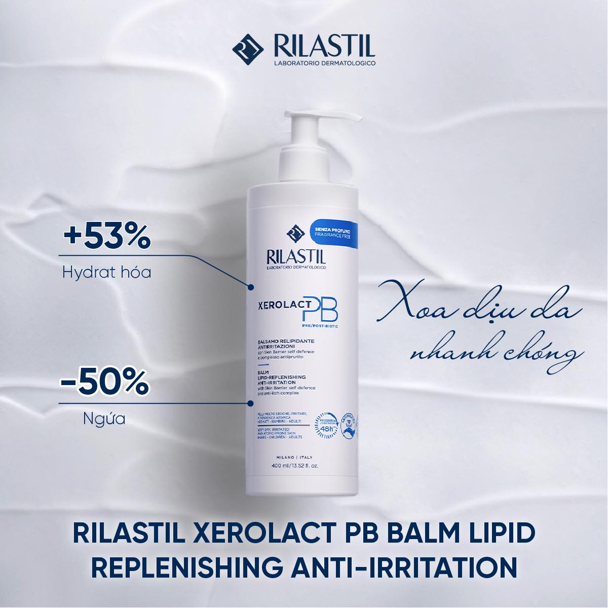 KEM CẤP ẨM CHỐNG MẨN NGỨA - RILASTIL XEROLACT PB BALM LIPID ...