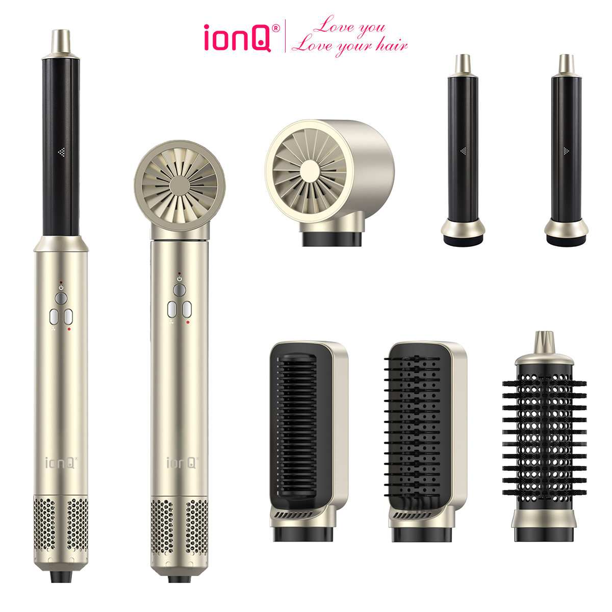 Máy sấy tóc ion âm tạo kiểu ionQ MultiStyle 6 trong 1 tốc độ cao nhanh khô bảo vệ tóc bóng mượt ...