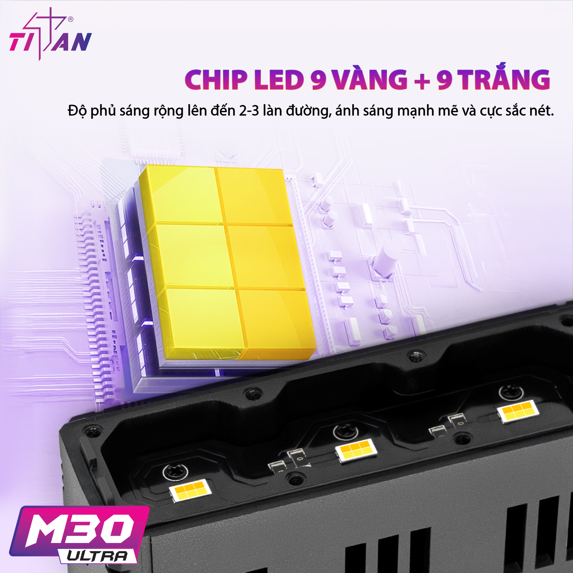 TITAN M30 Ultra - Đèn Trợ Sáng M30 140W, 9+9 Chip Led, Tản Nhiệt Tôt ...