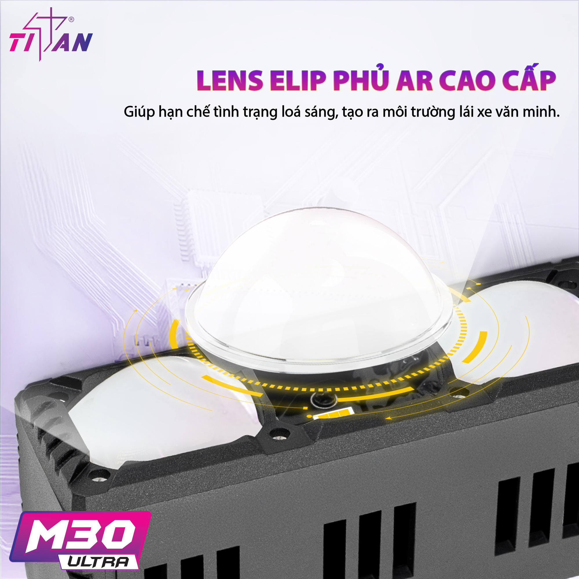 TITAN M30 Ultra - Đèn Trợ Sáng M30 140W, 9+9 Chip Led, Tản Nhiệt Tôt ...