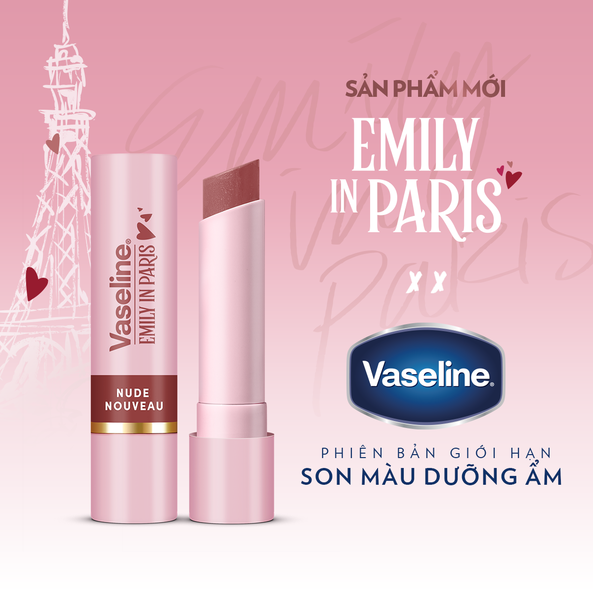 [PHIÊN BẢN GIỚI HẠN] Combo 2 Son dưỡng môi Vaseline Emily In Paris Nude ...