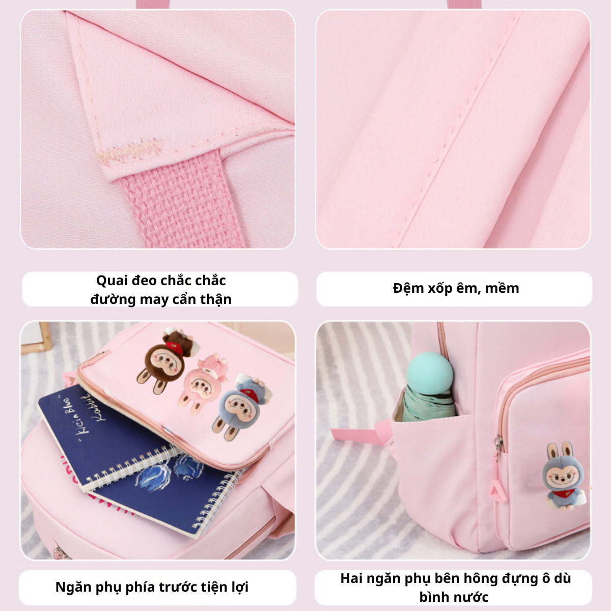 Combo Balo mũ cho bé size 3-6 tuổi bé trai, bé gái, balo siêu nhân ...
