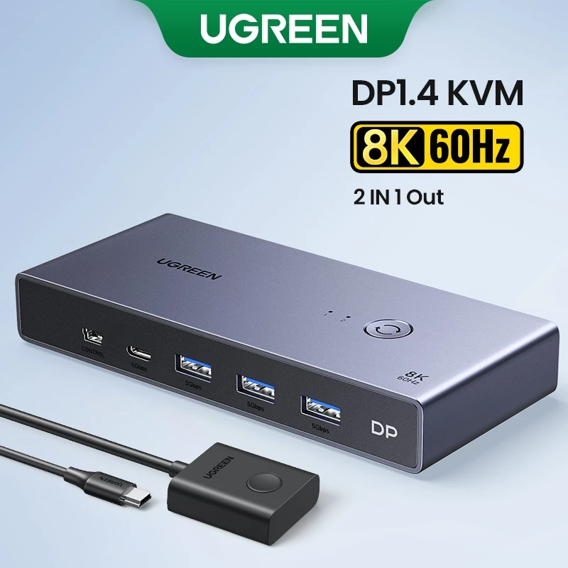 Bộ Chuyển Đổi Nguồn Điện 8K 60Hz DP1.4 KVM KVM 2 Trong 1 + 3 * USB-A ...