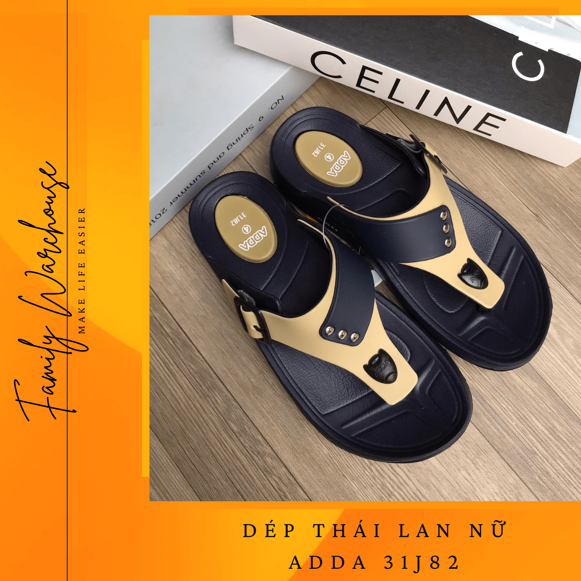 Dép Thái Lan nữ ADDA 31J82 chính hãng dép không thấm nước chống trơn ...