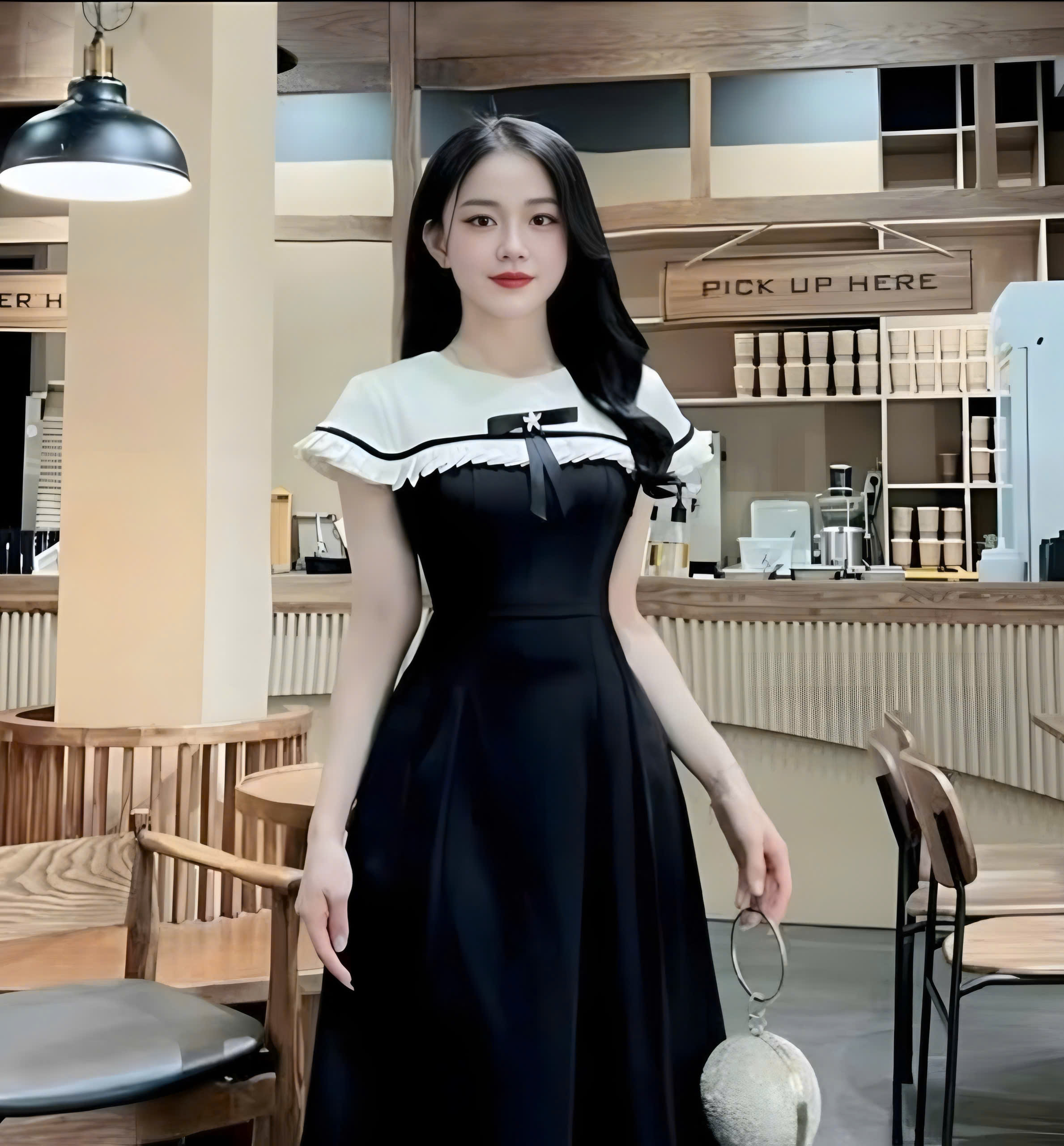 Váy Nữ Tiểu Thư Phối Cổ Cách Điệu Đính Charm Nơ Midi Dáng Dài Sang ...